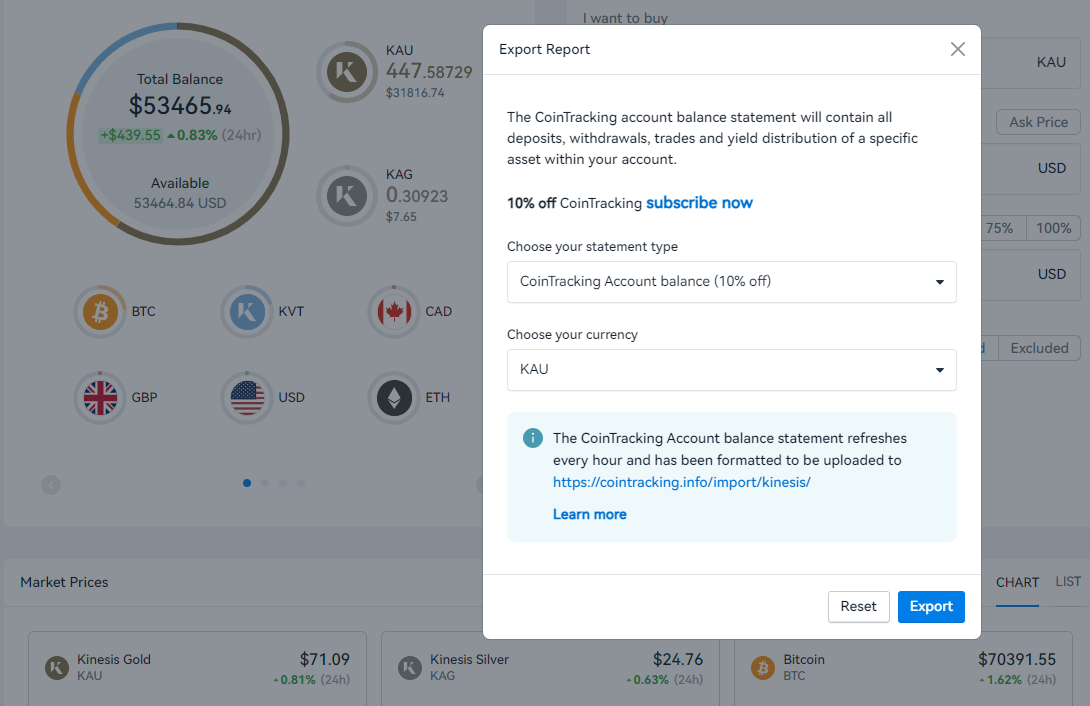 CoinTracking CSV reports - Import & Export Walkthrough – Kinesis